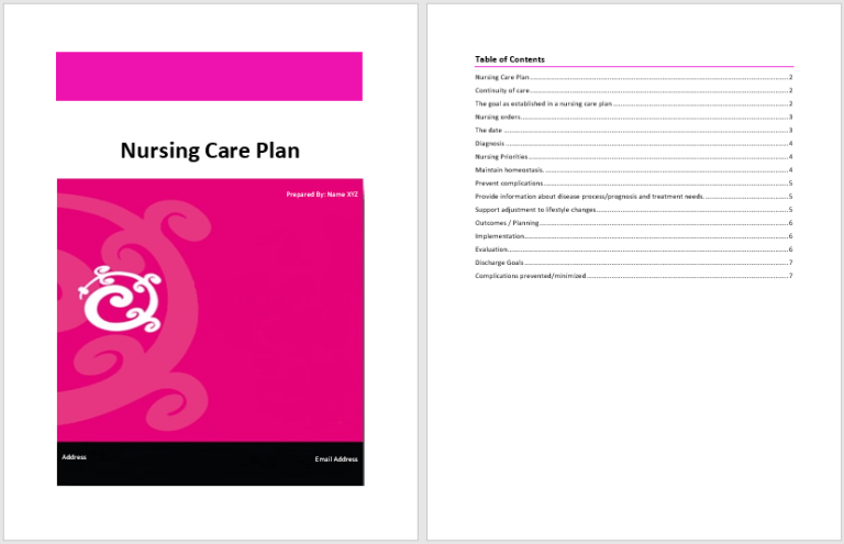 Nursing Care Plan Template | Word Templates for Free Download