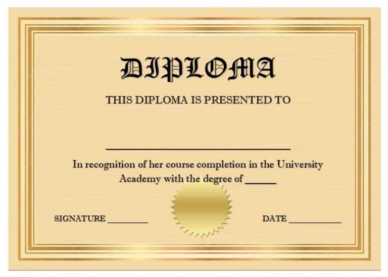 Free School Degree Certificate Templates | Word Templates for Free Download