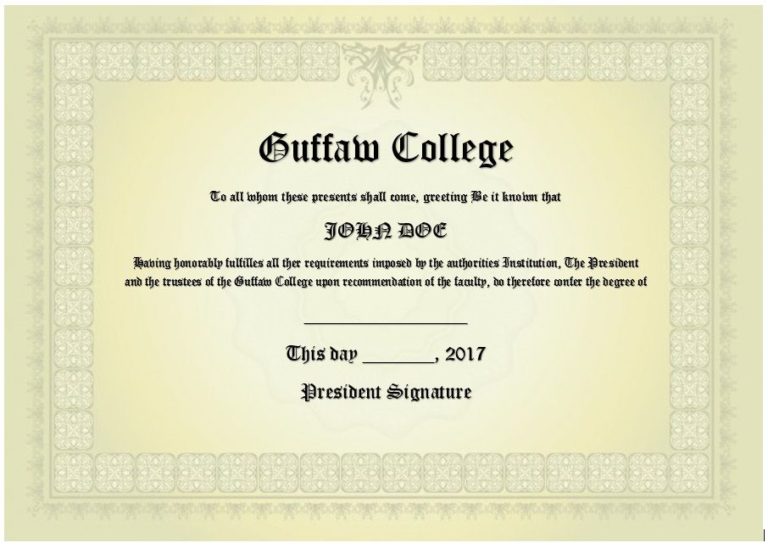 Free School Degree Certificate Templates | Word Templates for Free Download