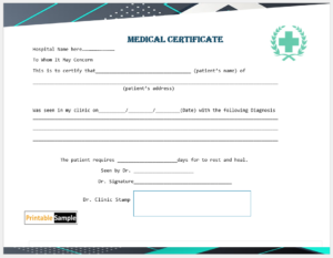 Free Editable Medical Certificate Templates | Word Templates for Free ...
