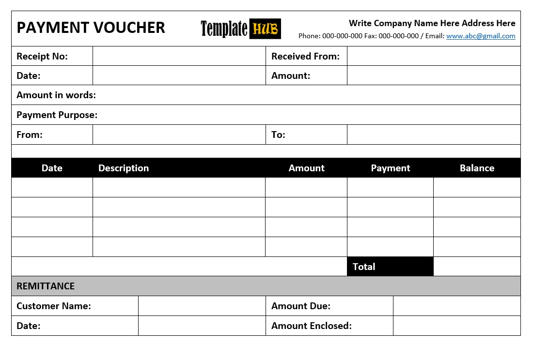 Payment Voucher Template 03 | Word Templates for Free Download
